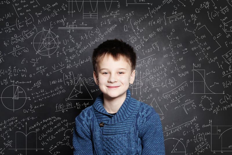 Genius School Child Student. Schoolboy Nerd Portrait Stock Image ...