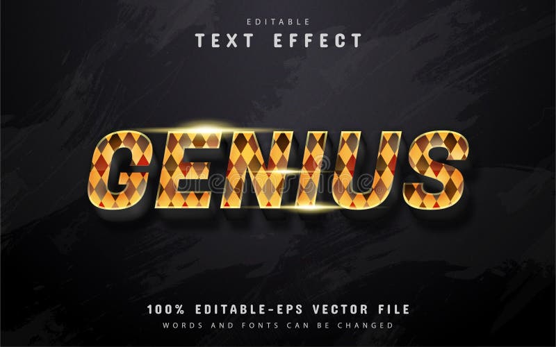 Genius Text Effect with Patterns Stock Vector - Illustration of ...