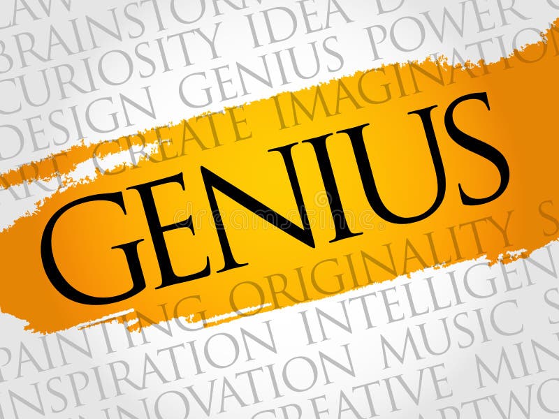 Genius word cloud collage stock illustration. Illustration of creative ...