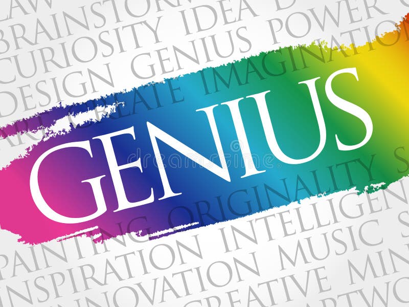 Genius word cloud collage stock illustration. Illustration of education ...