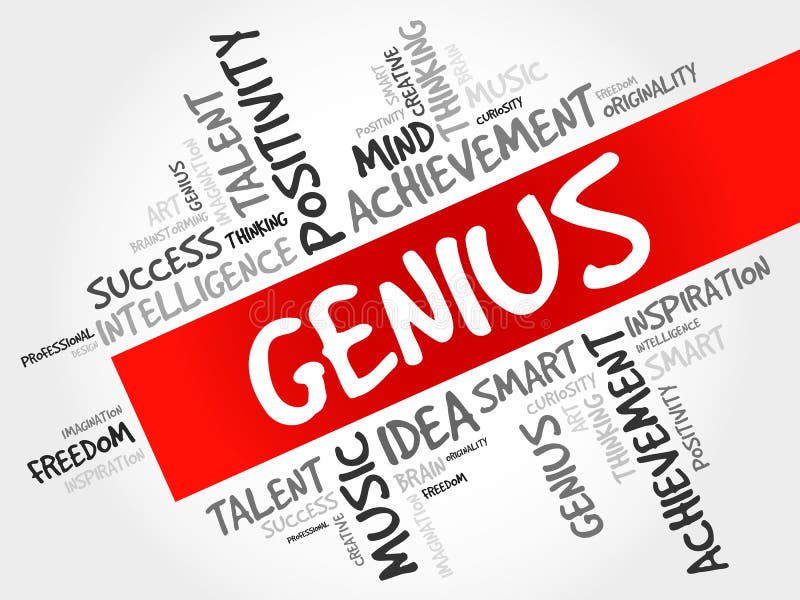 Genius word cloud collage stock illustration. Illustration of ...