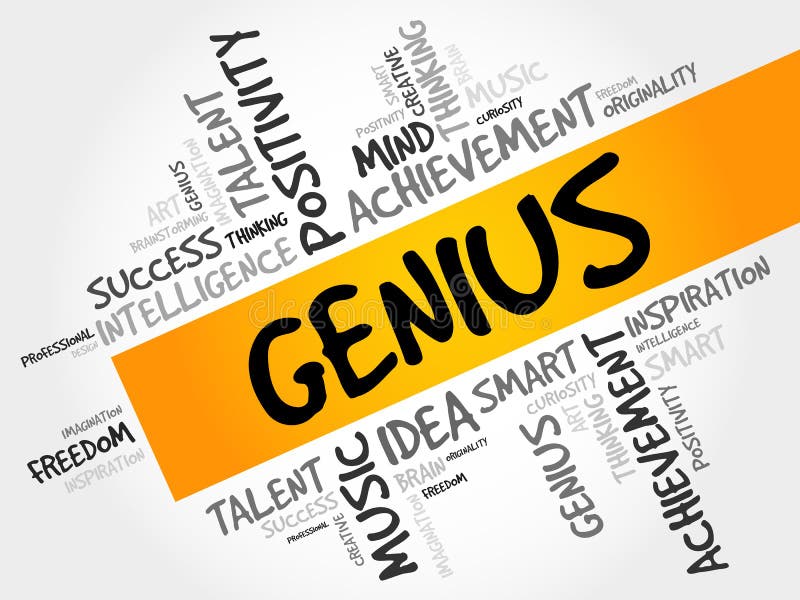 Genius word cloud collage stock illustration. Illustration of education ...