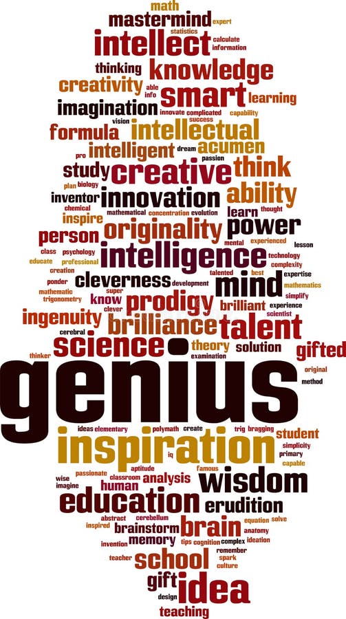Genius word cloud stock vector. Illustration of power - 174576756