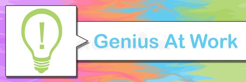 Genius at Work Colorful Square Rectangle Bulb Text Stock Illustration ...