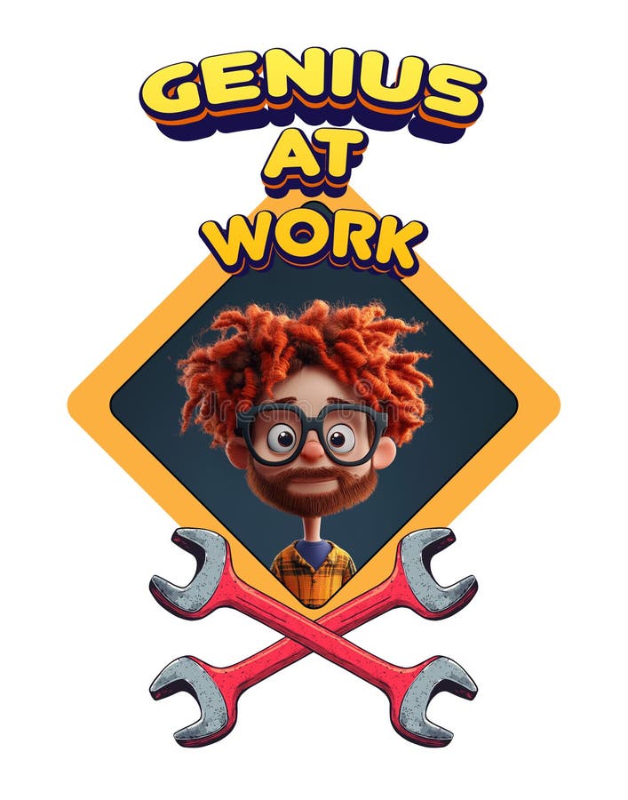 Genius at work stock photo. Illustration of work, funny - 332691912