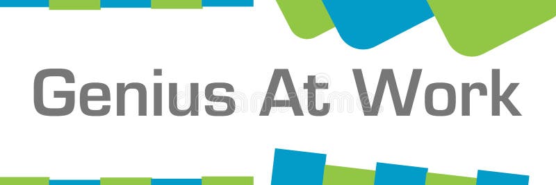 Genius at Work Green Blue Shapes Horizontal Stock Illustration ...