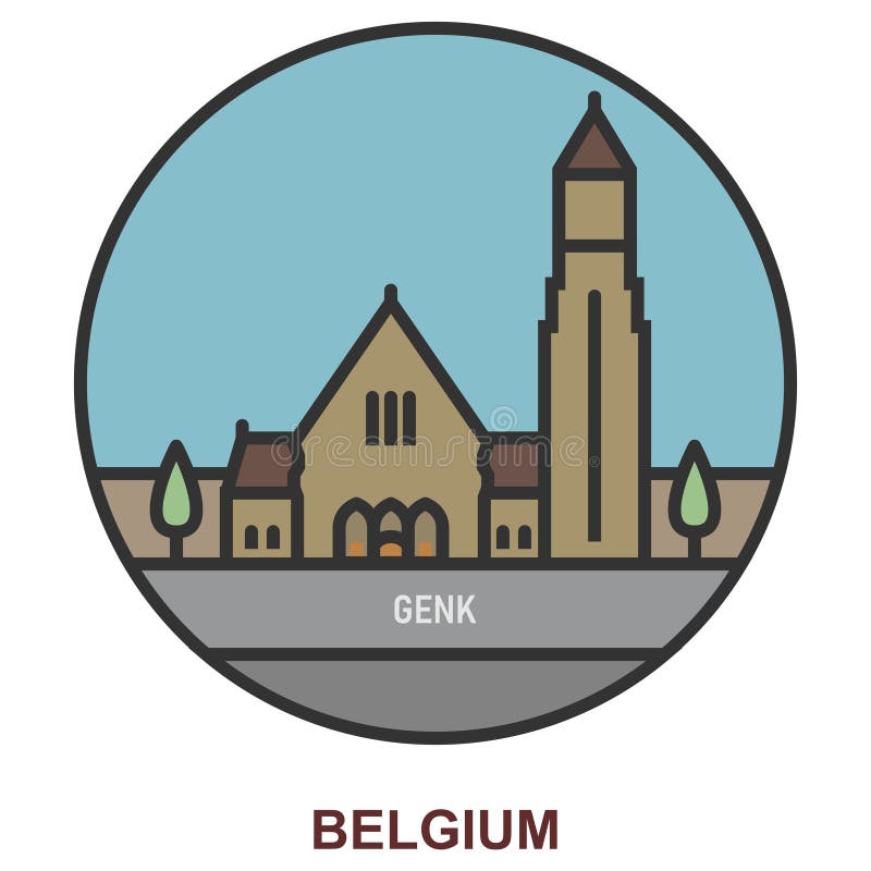 Genk. Cities and Towns in Belgium Stock Vector - Illustration of ...