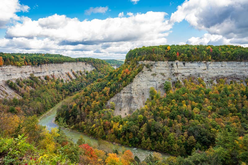 Genesee River Gorge in Letchworth State Park in New York Stock Image ...