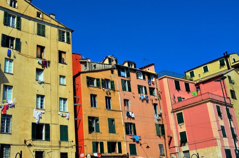 Genoa houses stock photo. Image of alleyways, italy, traditional - 21178390