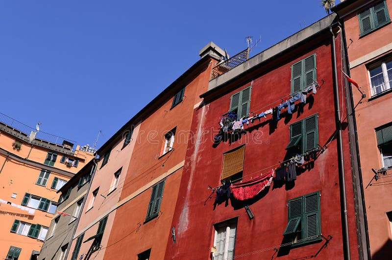 Genoa houses stock image. Image of narrow, city, town - 22116929