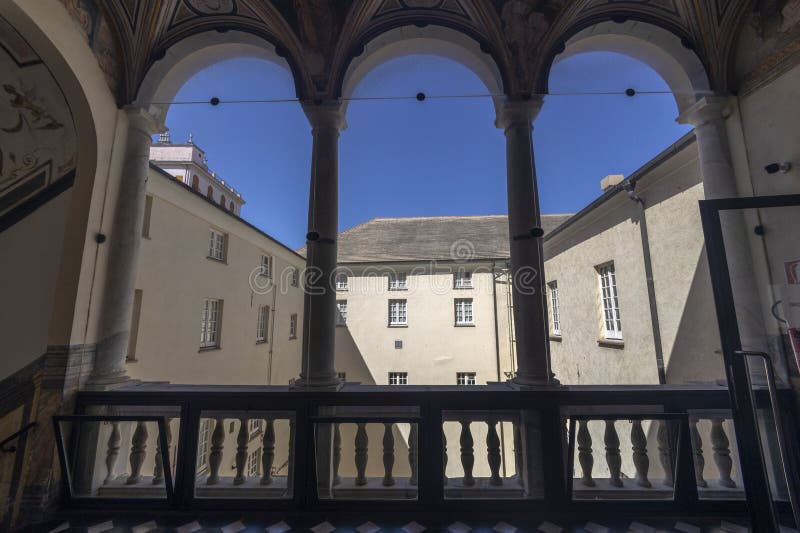 The Inner Colonnade of the Windows of the State Archives of Genoa ...