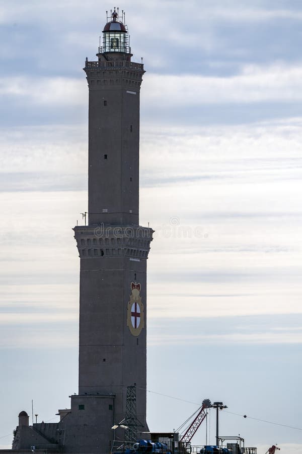 Genoa Lanterna Lighthouse City Symbol Stock Image - Image of beautiful ...