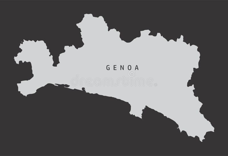 Map of Genoa Province, Roads, Ring Roads and Highways. Italy Stock ...