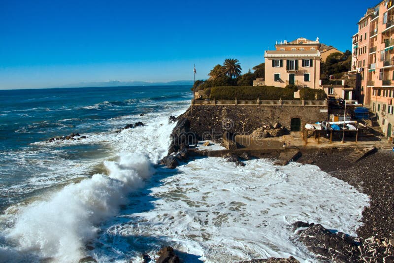 Genoa s coast stock image. Image of coast, italian, liguria - 9531263