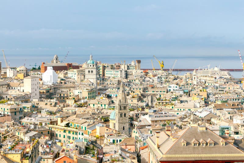 Genoa. View from above. stock image. Image of water, house - 75729481