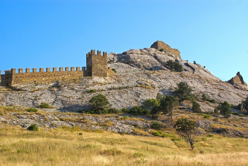 Genoese fortress stock photo. Image of tower, mountain - 17576214