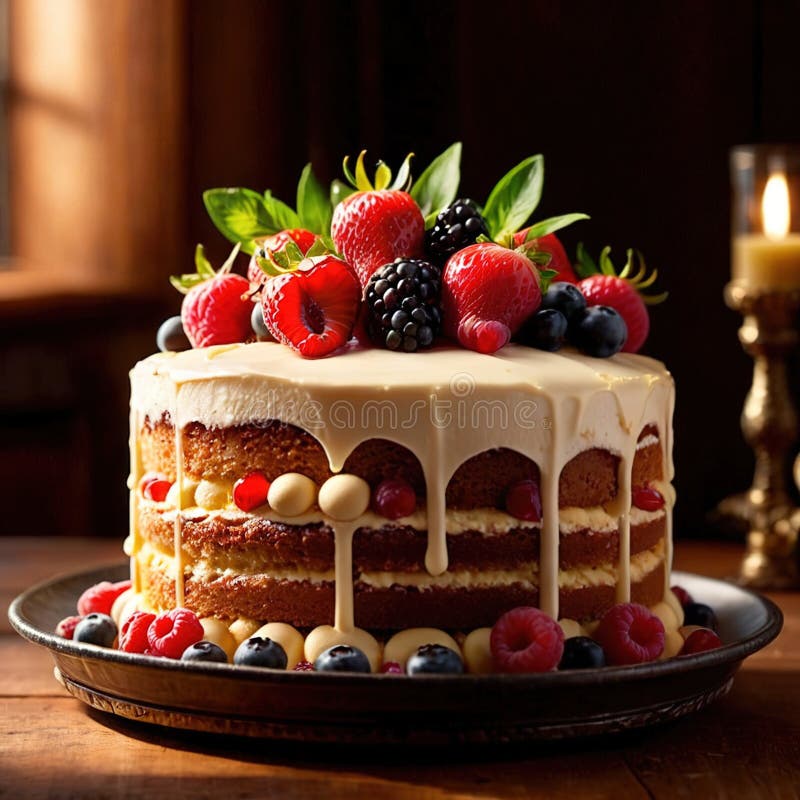 Genoise Cake , Traditional Popular Sweet Dessert Cake Stock ...