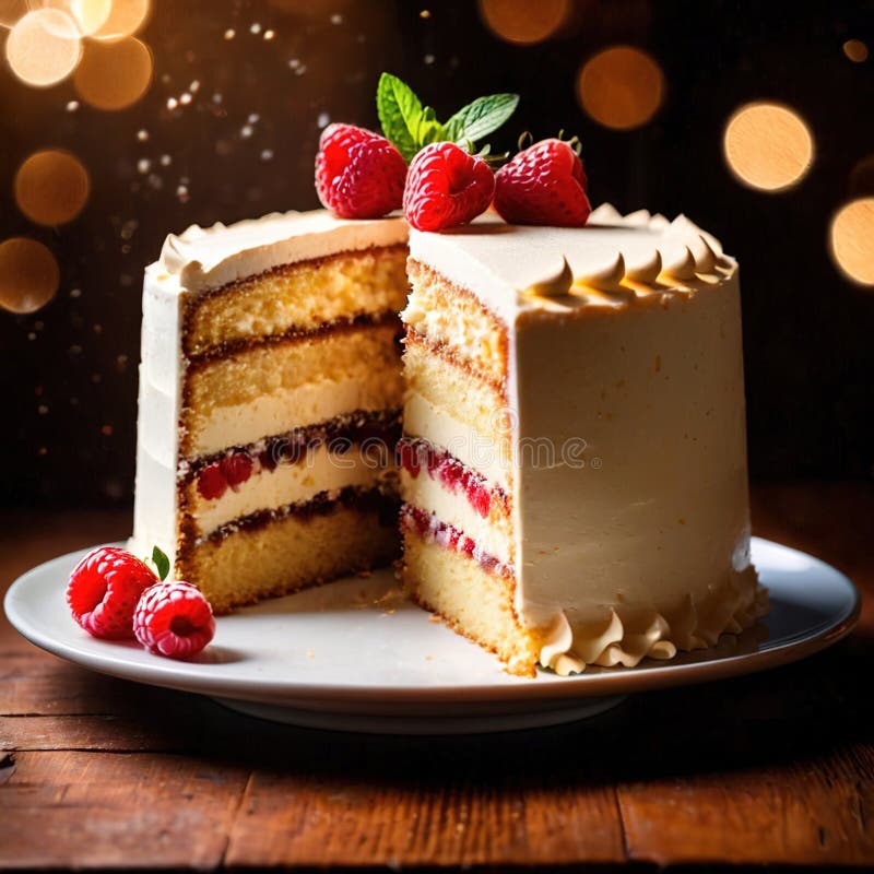 Genoise Cake , Traditional Popular Sweet Dessert Cake Stock ...