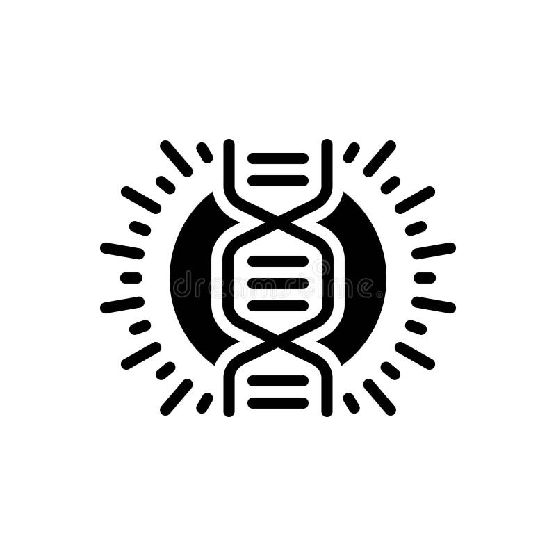 Black Solid Icon for Genome, Gene and Chromosome Stock Vector ...