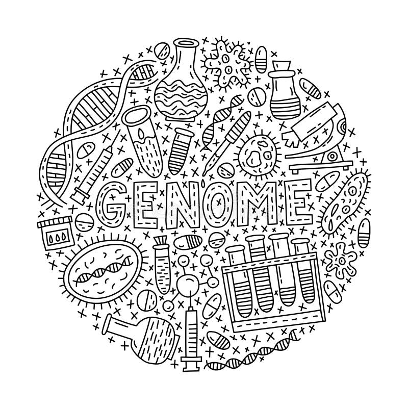 DNA. Circle Doodle Illustration Stock Vector - Illustration of ...