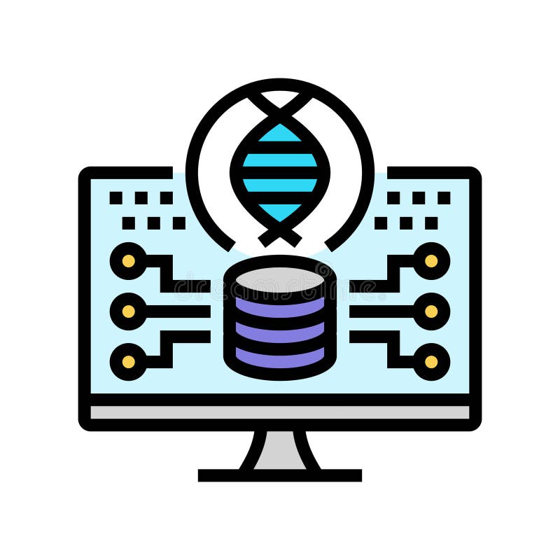 Genomic Data Analysis Cryptogenetics Color Icon Vector Illustration ...