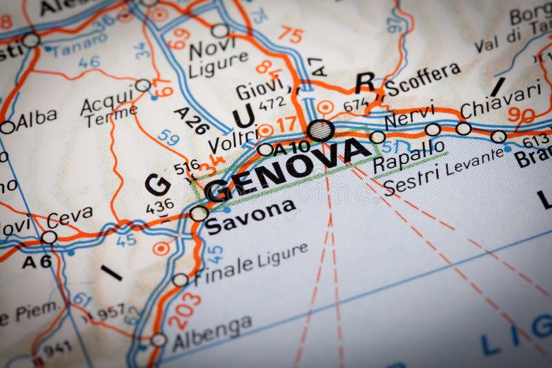 Genova italy Map stock image. Image of genova, background - 53874997