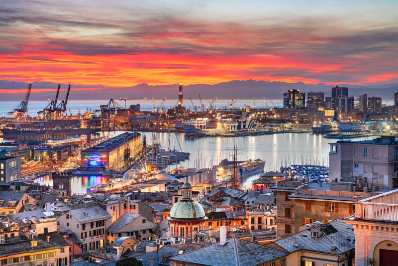 Genova, Italy on the Port stock photo. Image of industry - 243712368