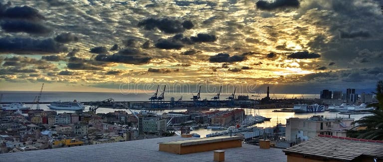 Genova at Sunset stock photo. Image of recreation, sunset - 61108990