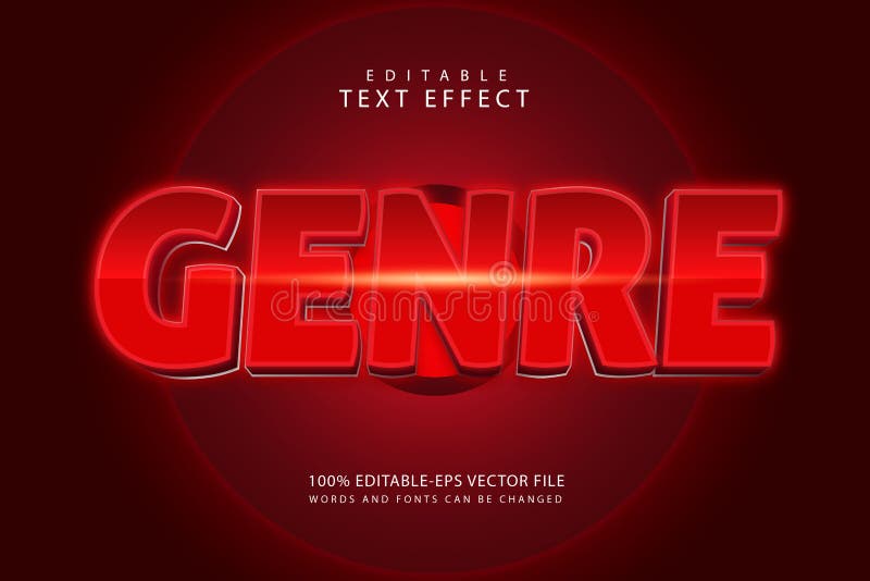 Genre Editable Text Effect 3 Dimension Emboss Modern Style Stock Vector ...