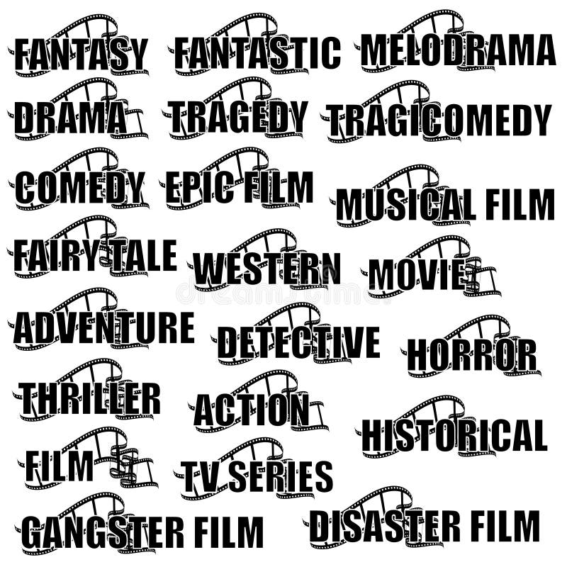 Genres_of_cinema ilustración del vector. Ilustración de géneros - 96700503