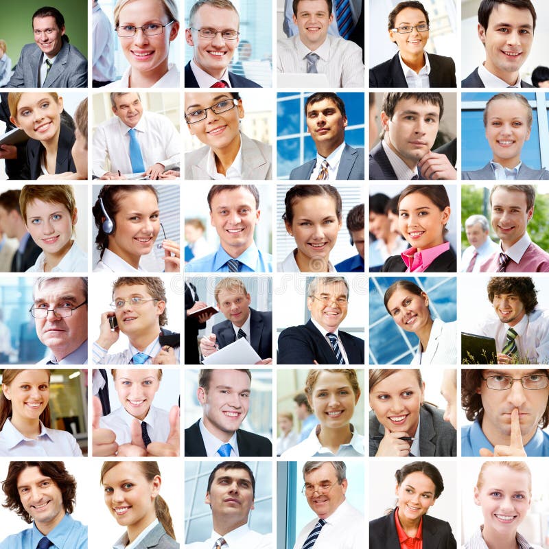 Collage Des Hommes D'affaires De Sourire Photo stock - Image du gris ...