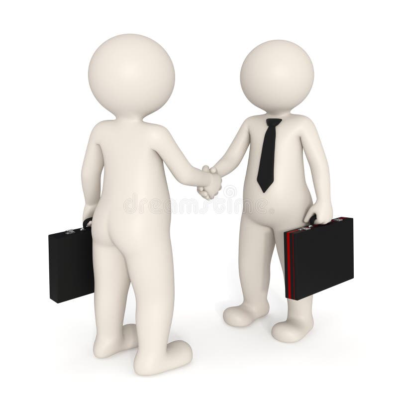 Affaire - Gens D'affaires 3d Se Serrant La Main - Graphique Illustration Stock - Illustration du ...
