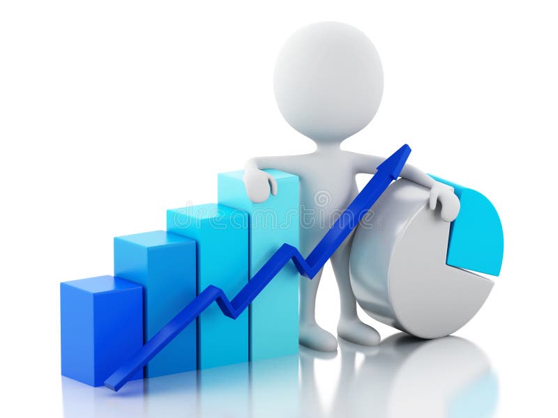 Gens D'affaires 3d Blancs Avec Le Graphique De Statistique Illustration ...