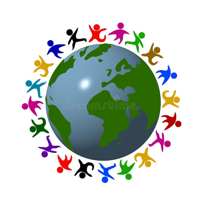 Les gens de la terre unie illustration stock. Illustration du coloré ...