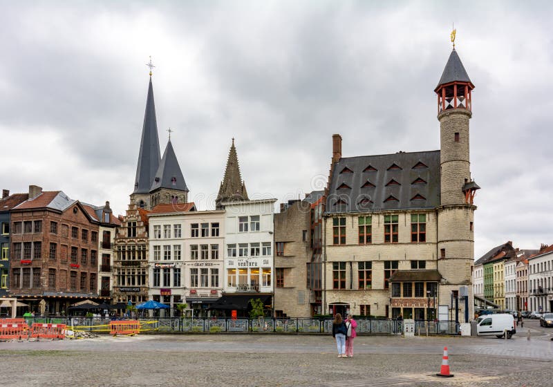 Gent, Belgium - 28 June 2019: Friday Market Square in Old Gent ...