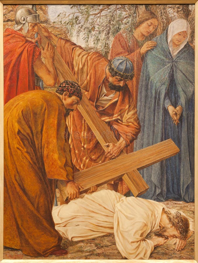 Gent - Jesus Fall Under Cross in St. Peter S Church Editorial ...