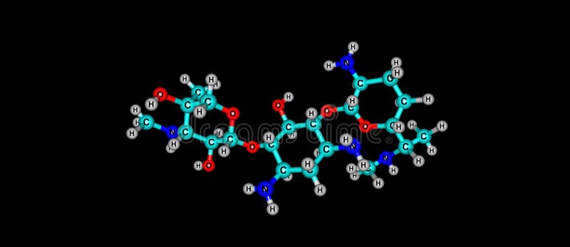 Gentamicin Molecular Structure Isolated on Black Stock Illustration ...