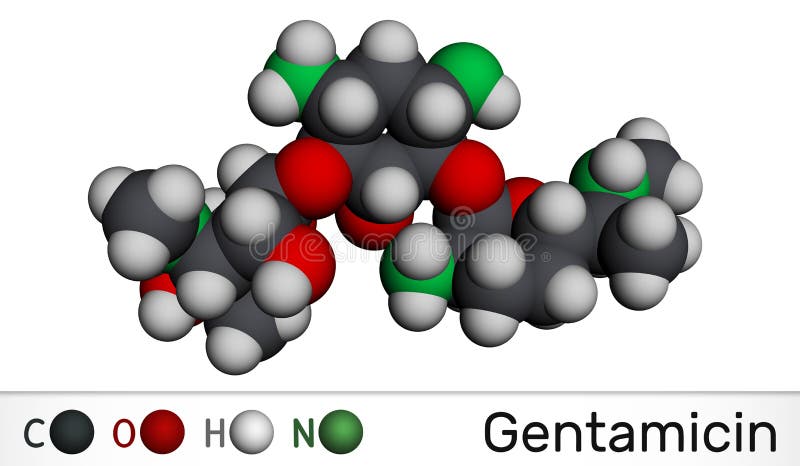Gentamicin Antibiotic Drug Aminoglycoside Class Molecule. Skeletal ...