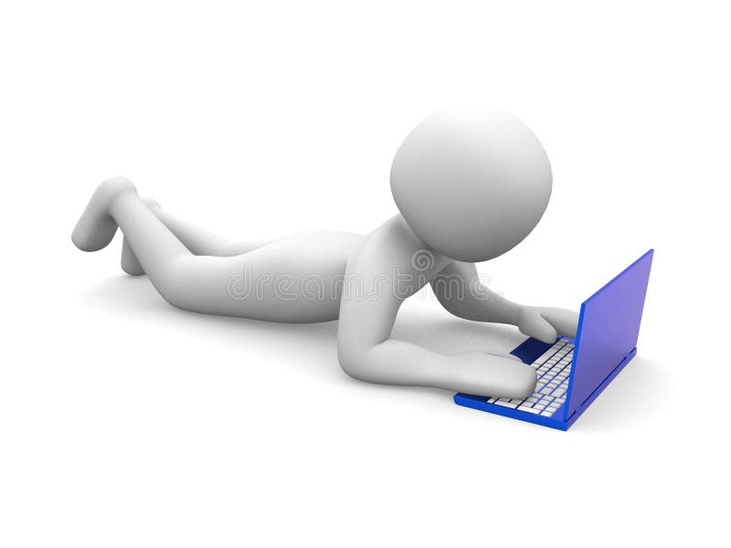 Gente 3d Y Computadora Portátil Imagen de archivo - Imagen de hombres ...
