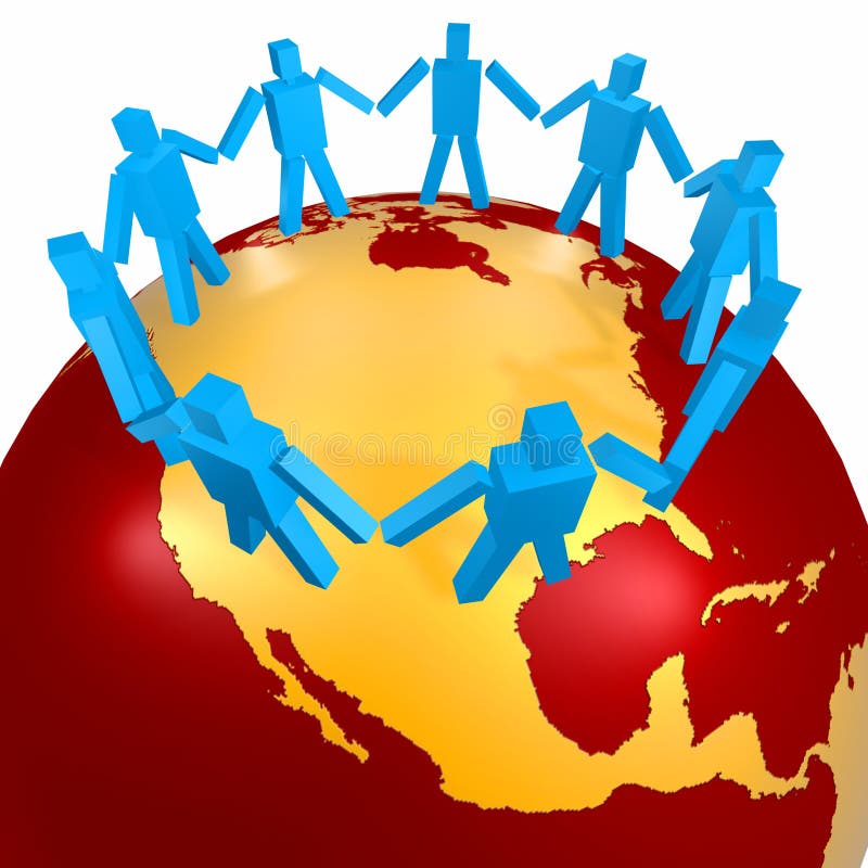 Gente alrededor del mundo stock de ilustración. Ilustración de rodeado ...