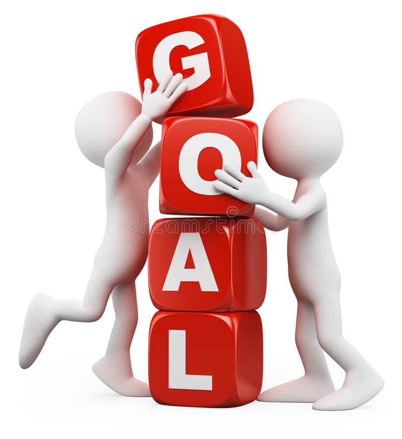 Hombres 3D Con Meta De La Palabra Stock de ilustración - Ilustración de ...