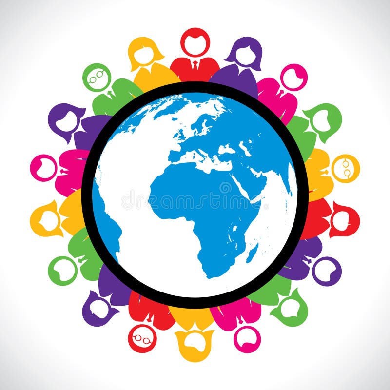 Gente mundo ilustración del vector. Ilustración de circling - 31990417