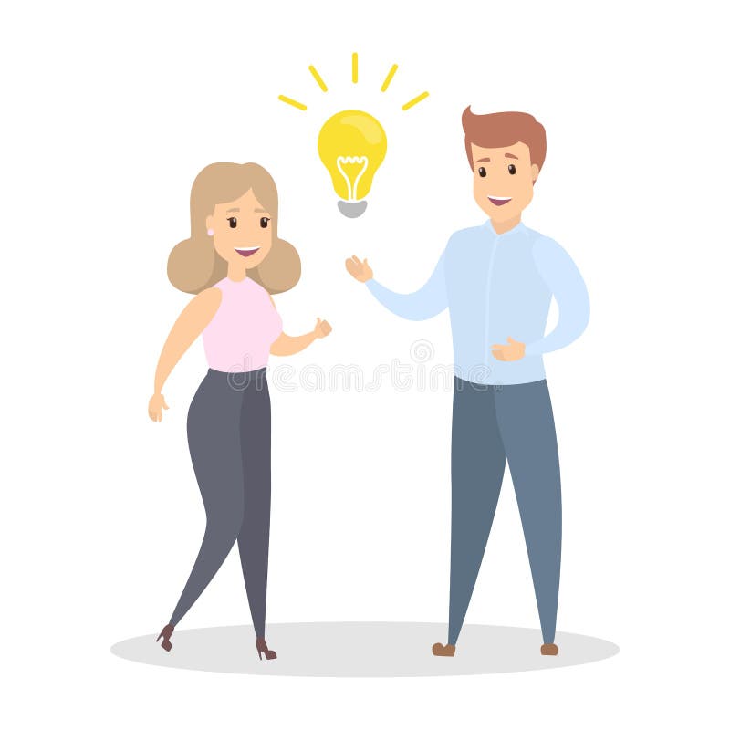Gente con idea ilustración del vector. Ilustración de piense - 117672335