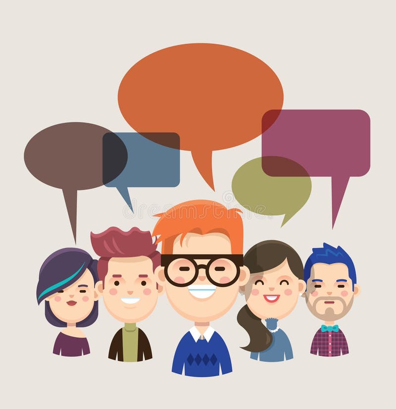 Gente Con Las Burbujas Del Discurso Ilustración Del Vector