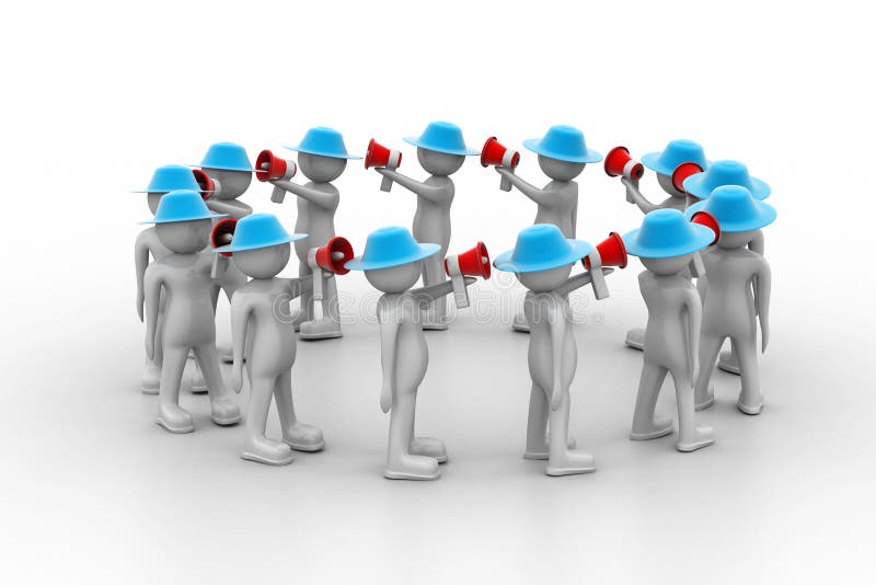 Gente 3d que hace el aviso stock de ilustración. Ilustración de ...