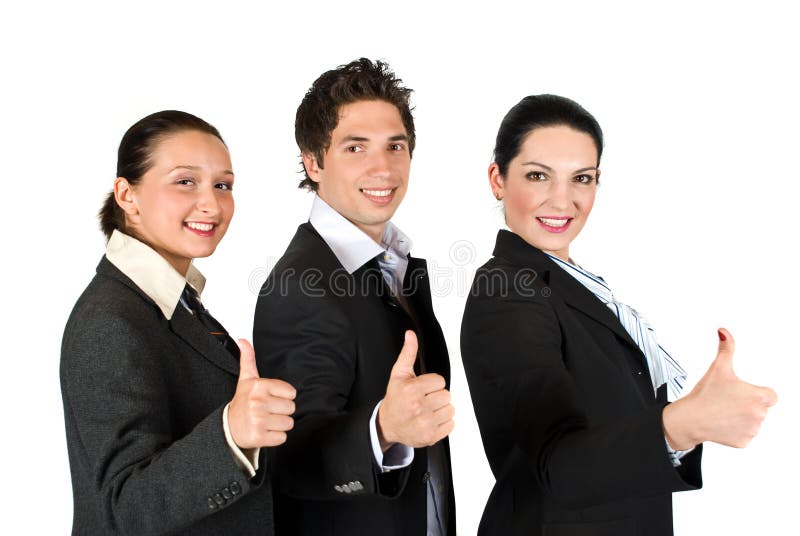 Gente Di Affari Con I Pollici in Su in Una Riga Immagine Stock ...