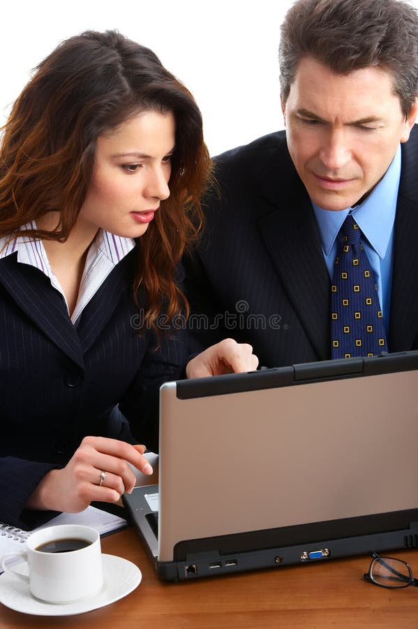 Gente Di Affari Con Il Computer Portatile Immagine Stock - Immagine di ...