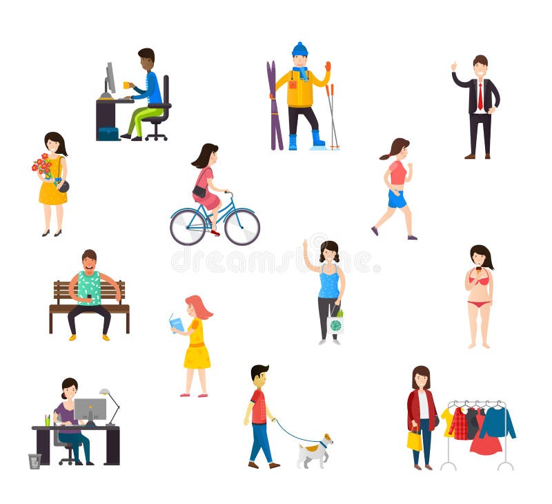 Gente En Diversas Formas De Vida Ilustración del Vector - Ilustración ...