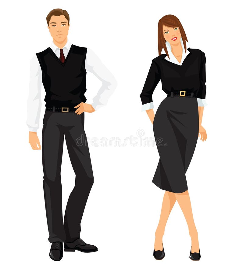 Gente en ropa formal ilustración del vector. Ilustración de negro ...