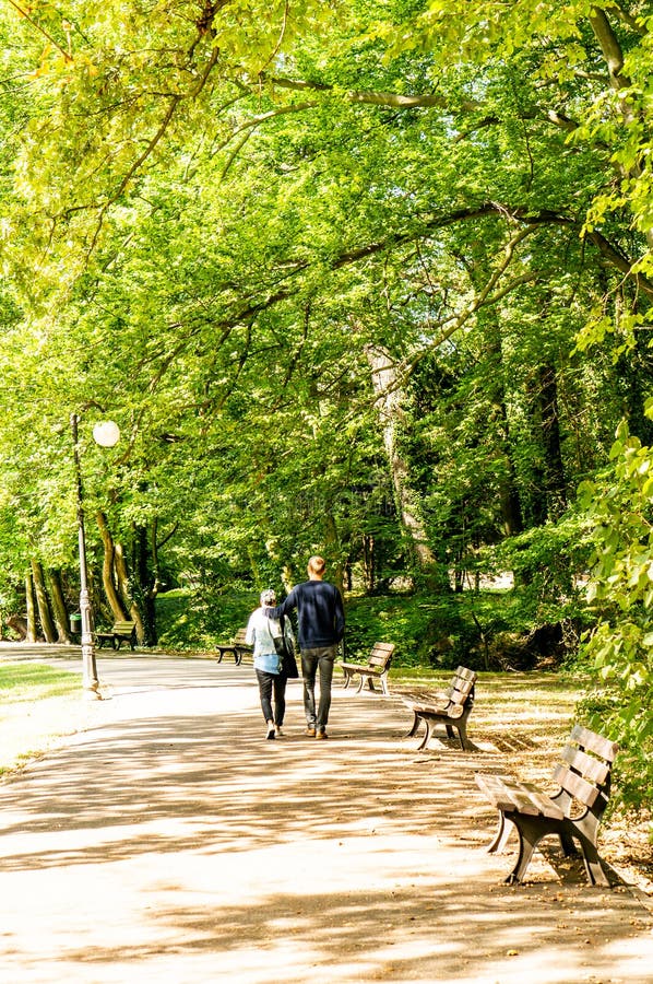 Gente en un parque imagen de archivo editorial. Imagen de caminar ...